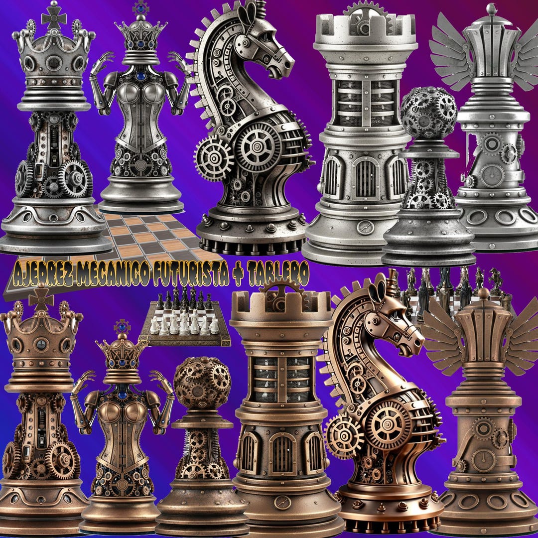 Futuristic Mechanical Chess Set With Collector's Board - PJH3D - Etsy