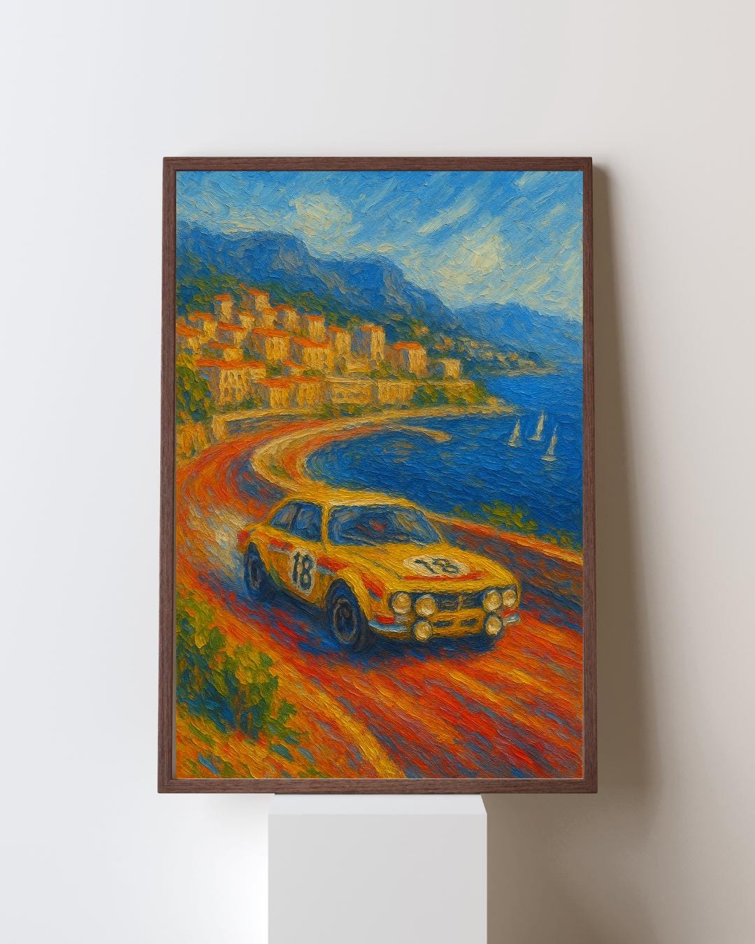 Vintage Racing Car Printable Wall Art | Coastal Road Rally Poster ...