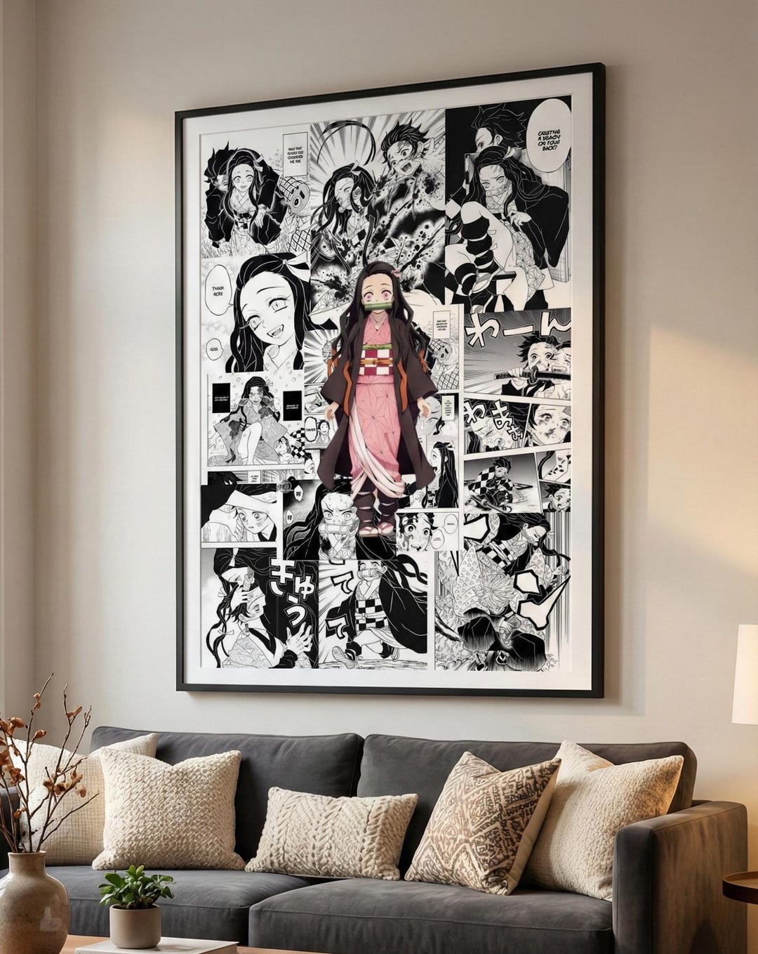 Pink Aesthetic Demon Hunter Art, Bamboo Muzzle Manga Print, Slayer Girl ...