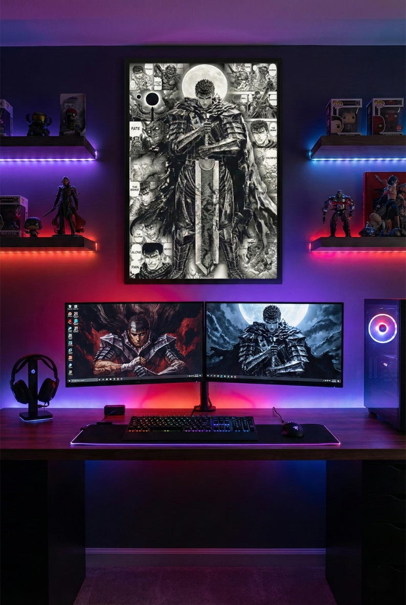 Guts the Black Swordsman Manga Wall Art, Intense Seinen Anime Poster ...