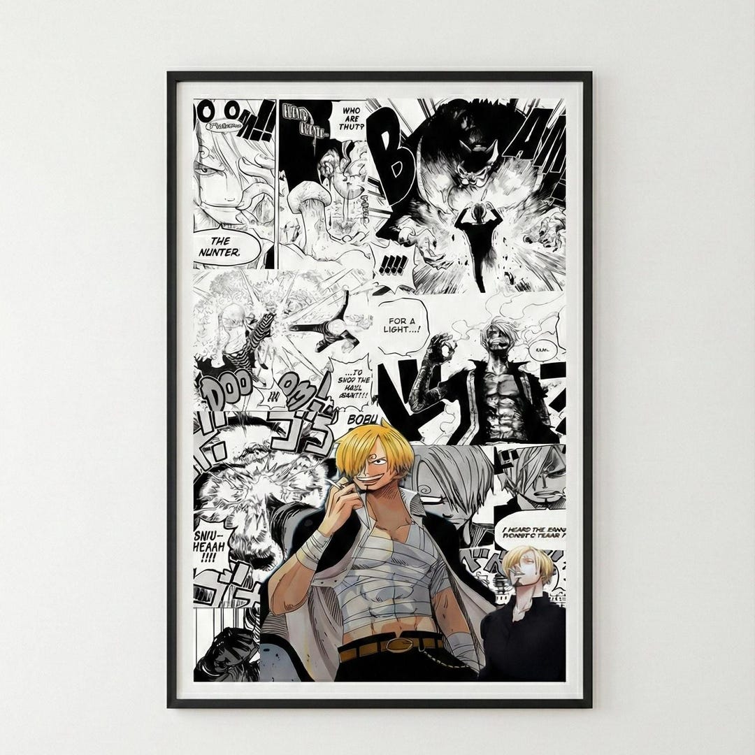 Vinsmoke Sanji Manga Wall Art, Black Leg Anime Poster, Straw Hat Cook ...