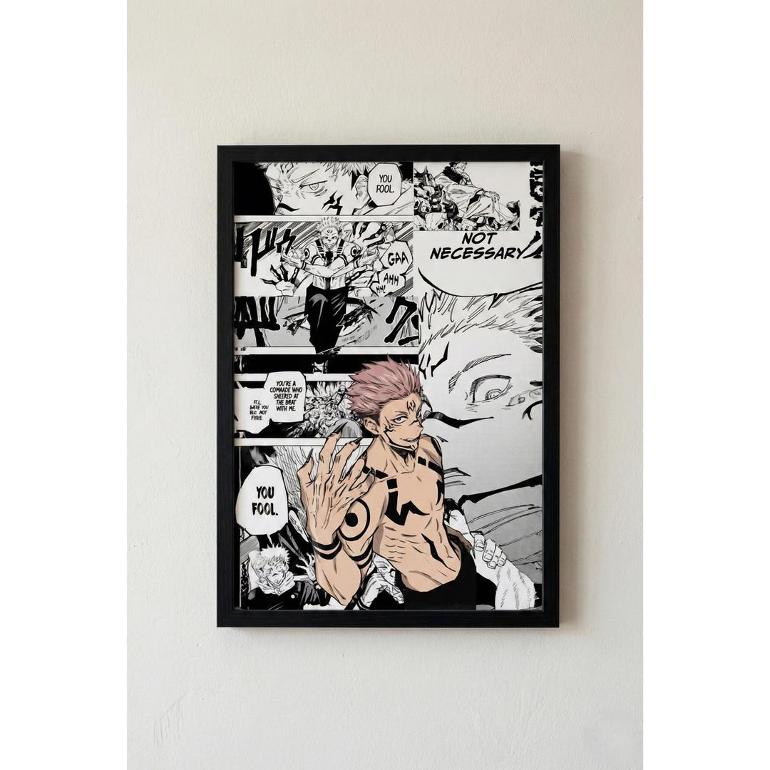 Ryomen Sukuna Wall Art, Jujutsu Kaisen Poster, Sukuna Manga Collage ...