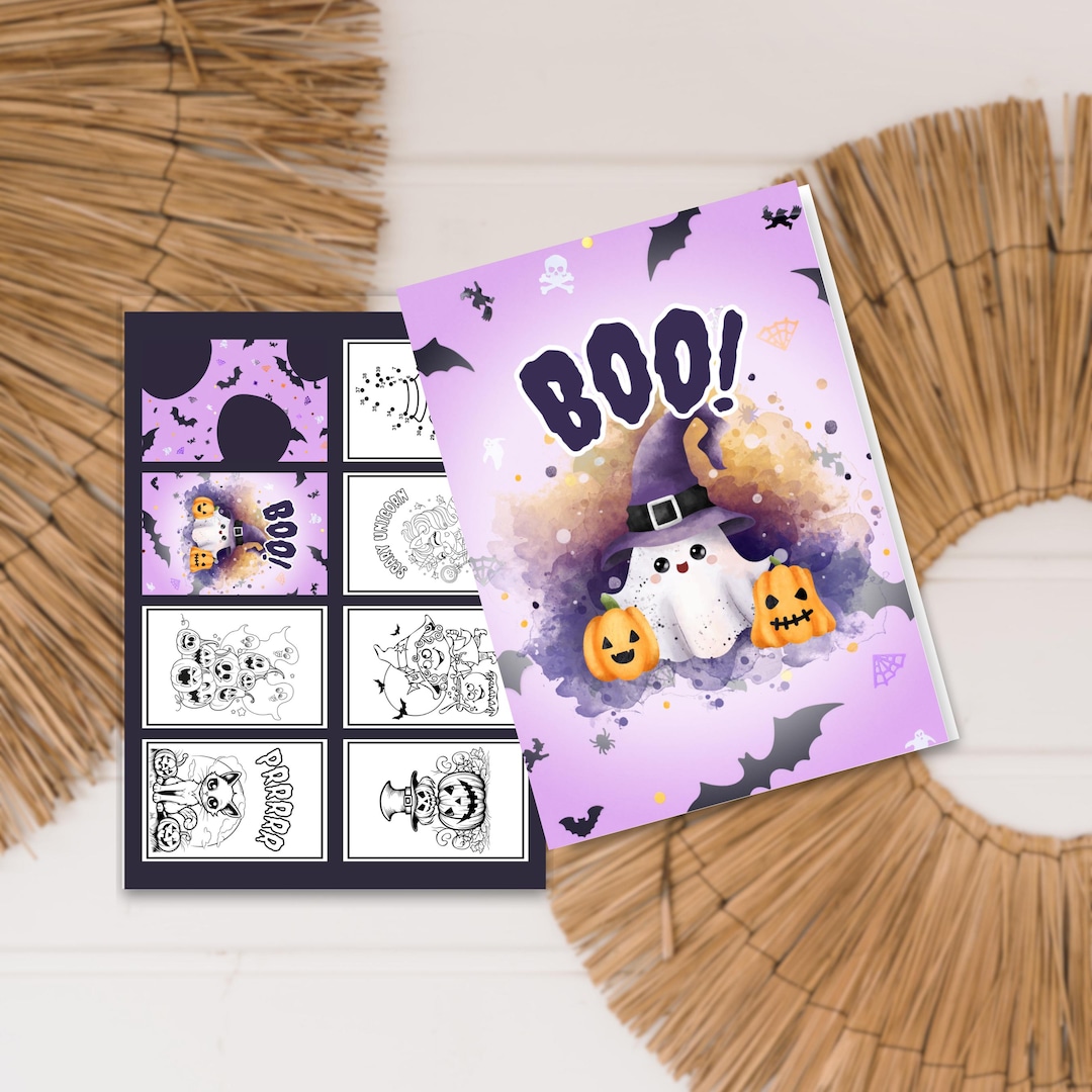 Halloween Mini Coloring Booklet, Kids Party Favor (instant Download) - Etsy