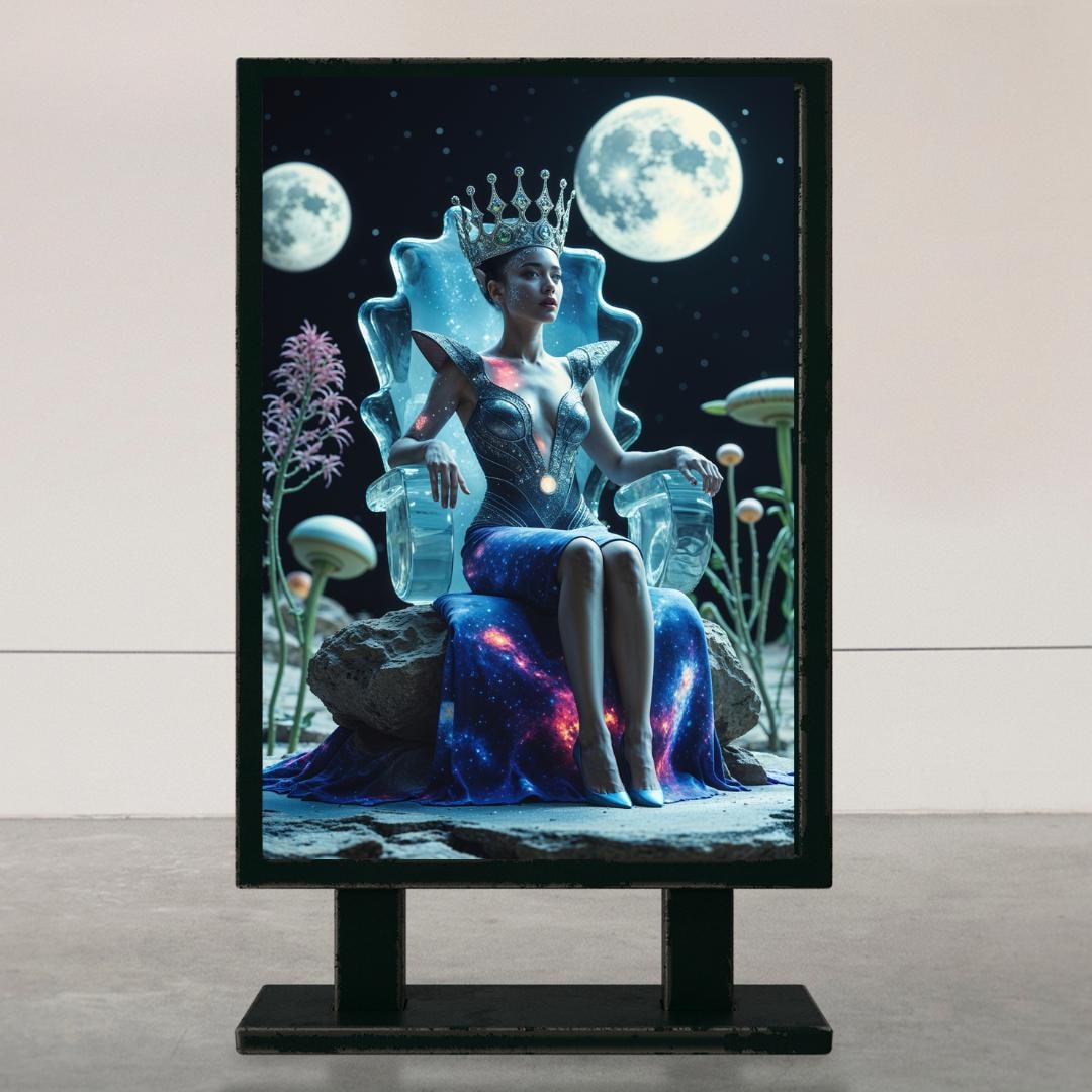 Galactic Queen Sci-fi Poster | Cosmic Royalty Digital Art Print ...