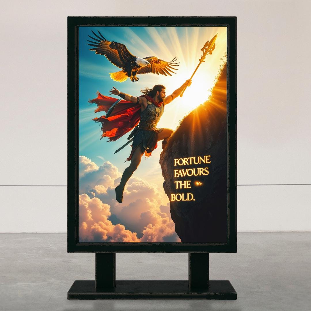 Fortune Favors the Bold Poster – Epic Warrior Quote Wall Art ...