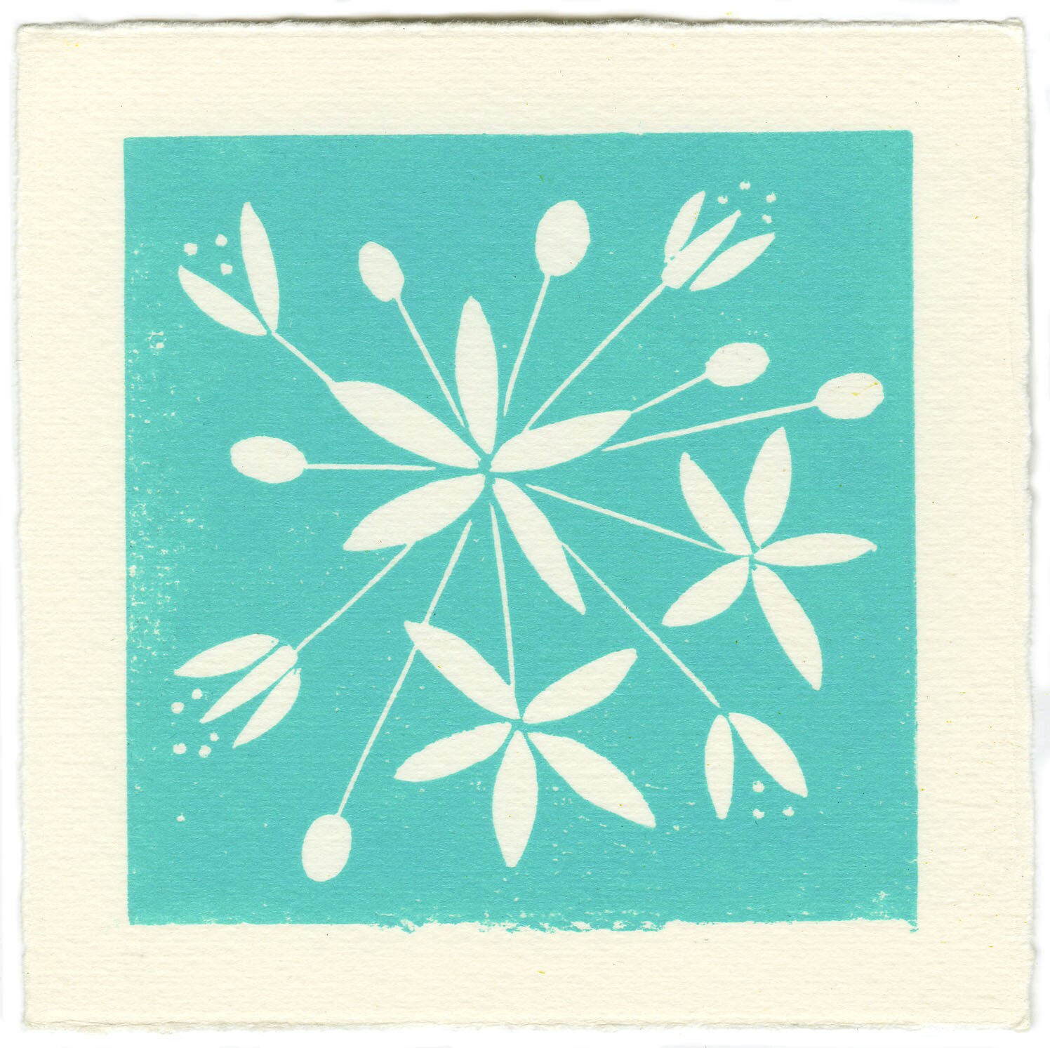 Star Jasmine linoleum block print | Etsy