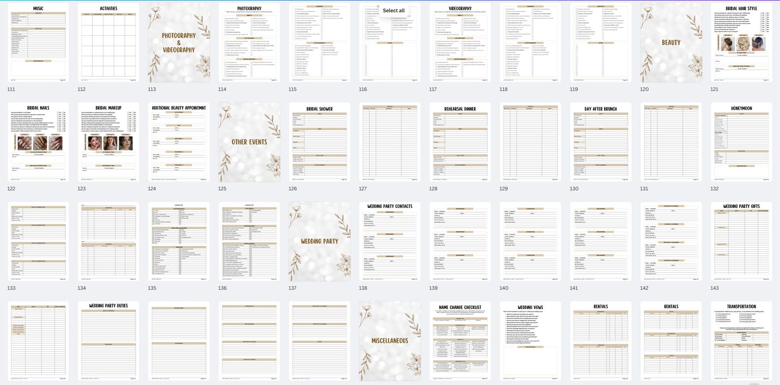 Wedding Planner Binder Template: Customizable Canva Itinerary (digital ...