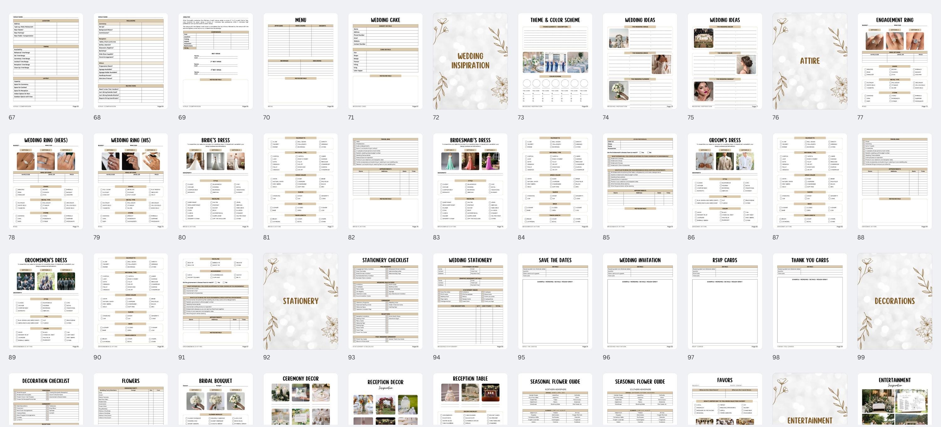 Wedding Planner Binder Template: Customizable Canva Itinerary (digital ...