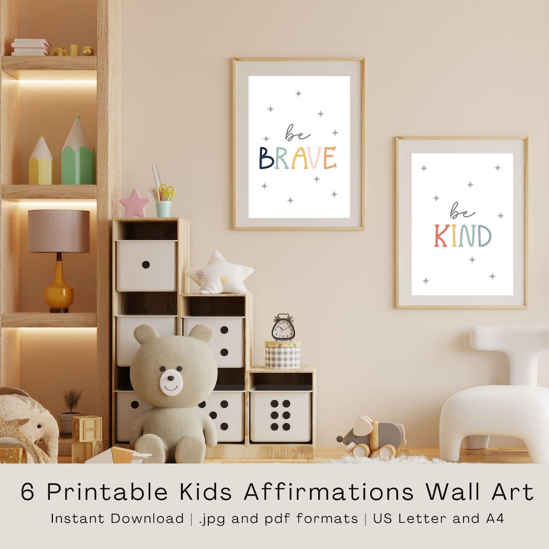 Kids Affirmation Wall Art Printable – Positive Quotes for Children ...