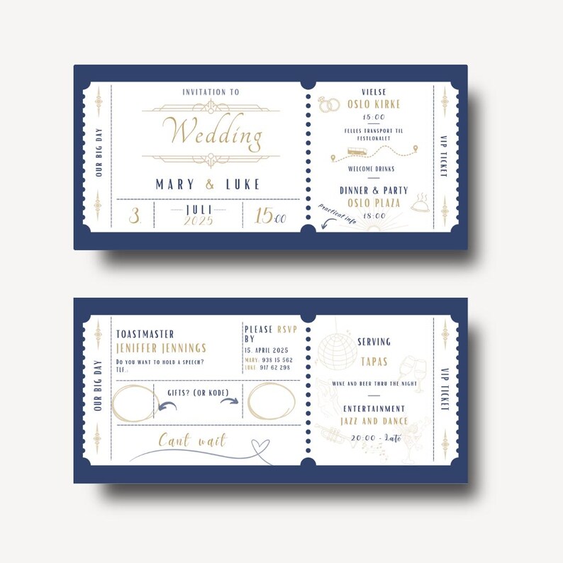Create Your Movie Invite | VIP Deluxe Movie Ticket Wedding Invitation ...