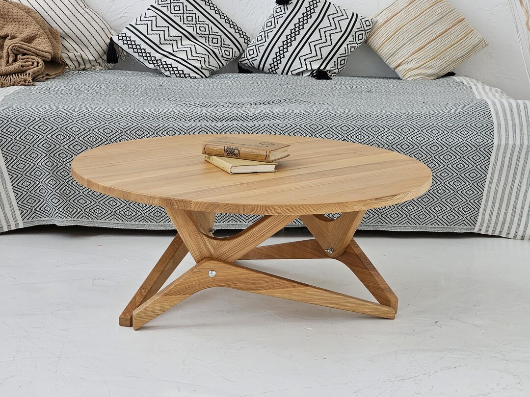 Round Transformer Table – Solid Wood Coffee and Dining Table 2-in-1 ...