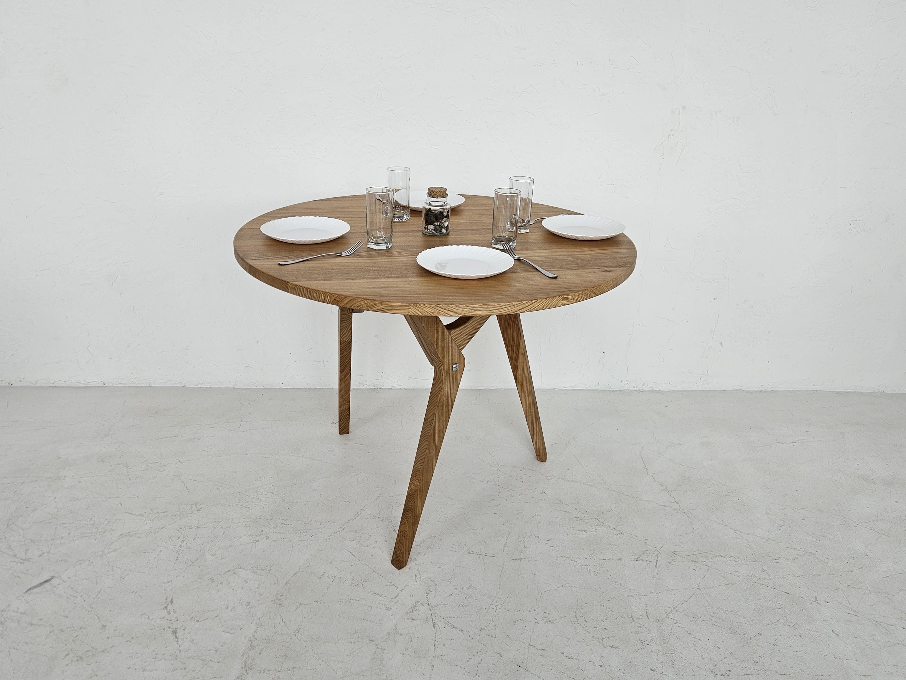 Round Oak Transformer Table: Handmade Solid Wood Coffee to Dining Table ...