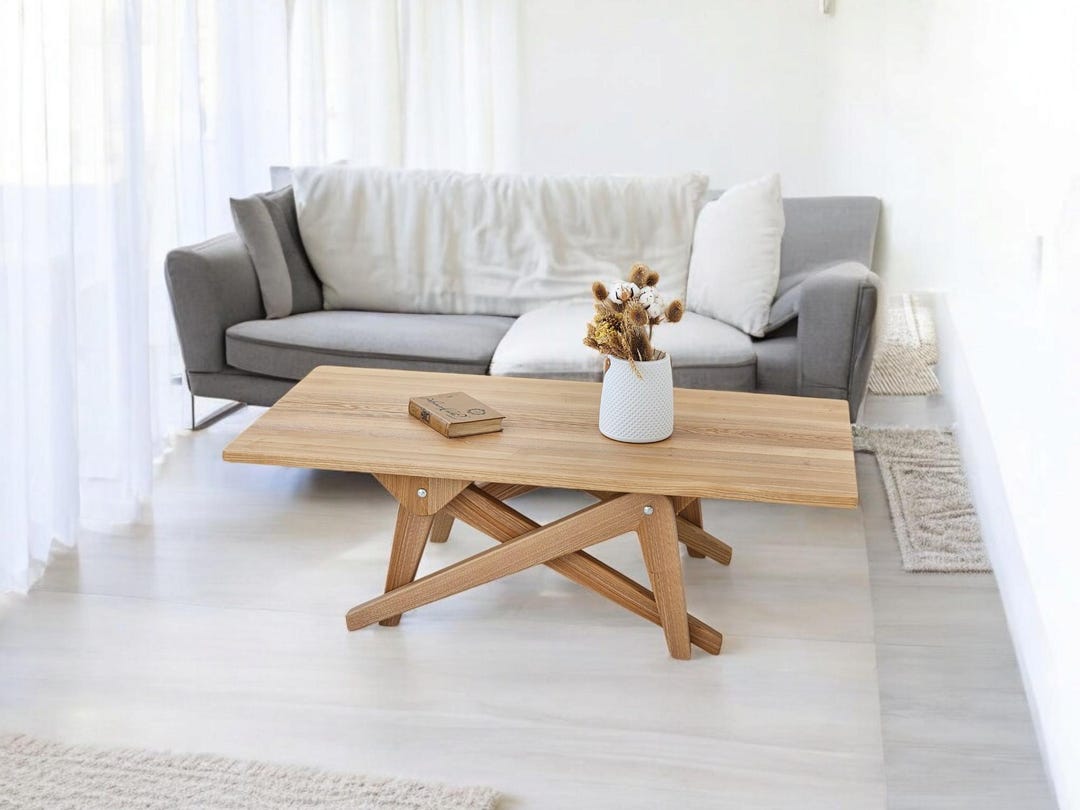 Handmade Solid Wood Transformer Table: Adjustable Coffee to Dining ...