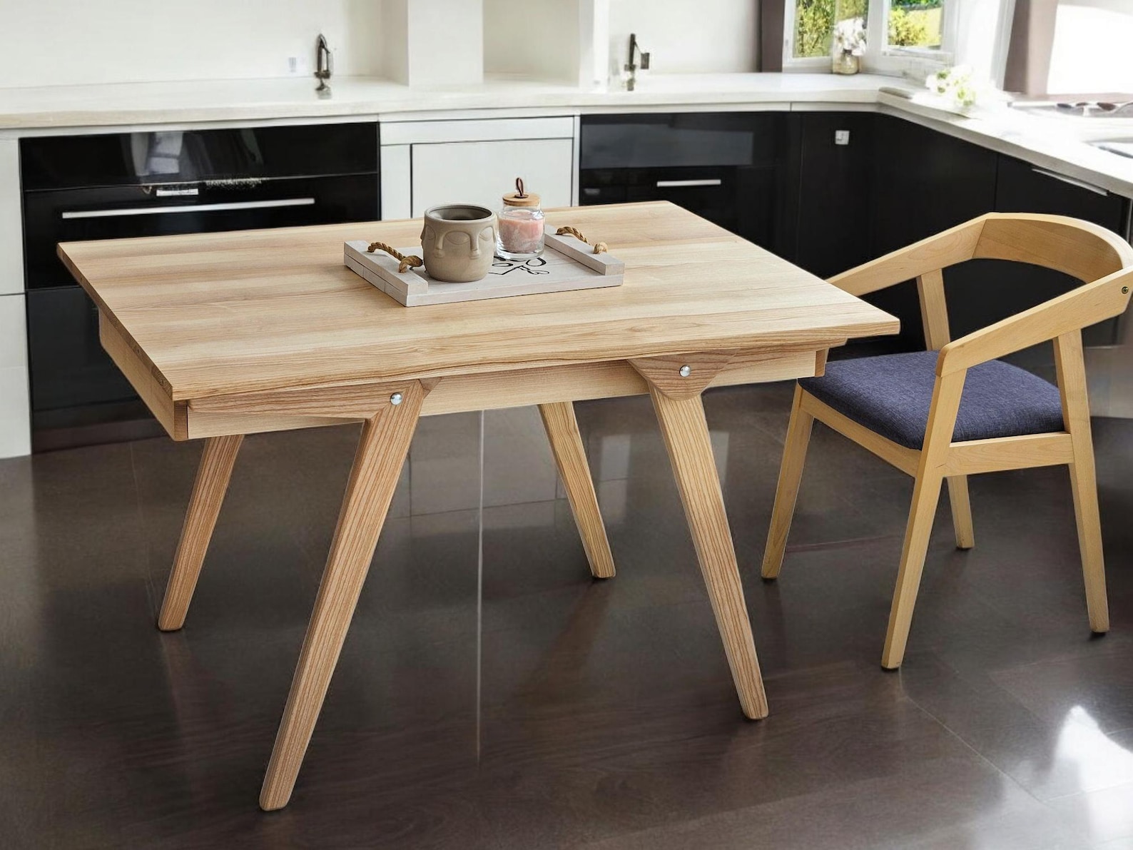 Compact 2-in-1 Transformer Dining Table - Solid Wood Dining and Coffee ...