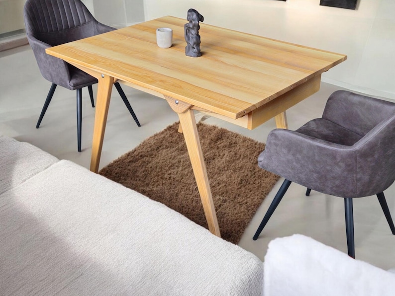 Compact 2-in-1 Transformer Dining Table - Solid Wood Dining and Coffee ...
