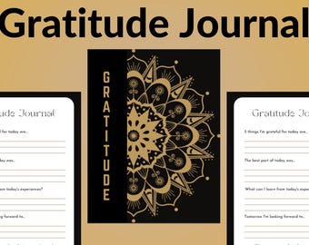 5 Minute Journal, Digital Gratitude Journal, Self Reflection Journal ...