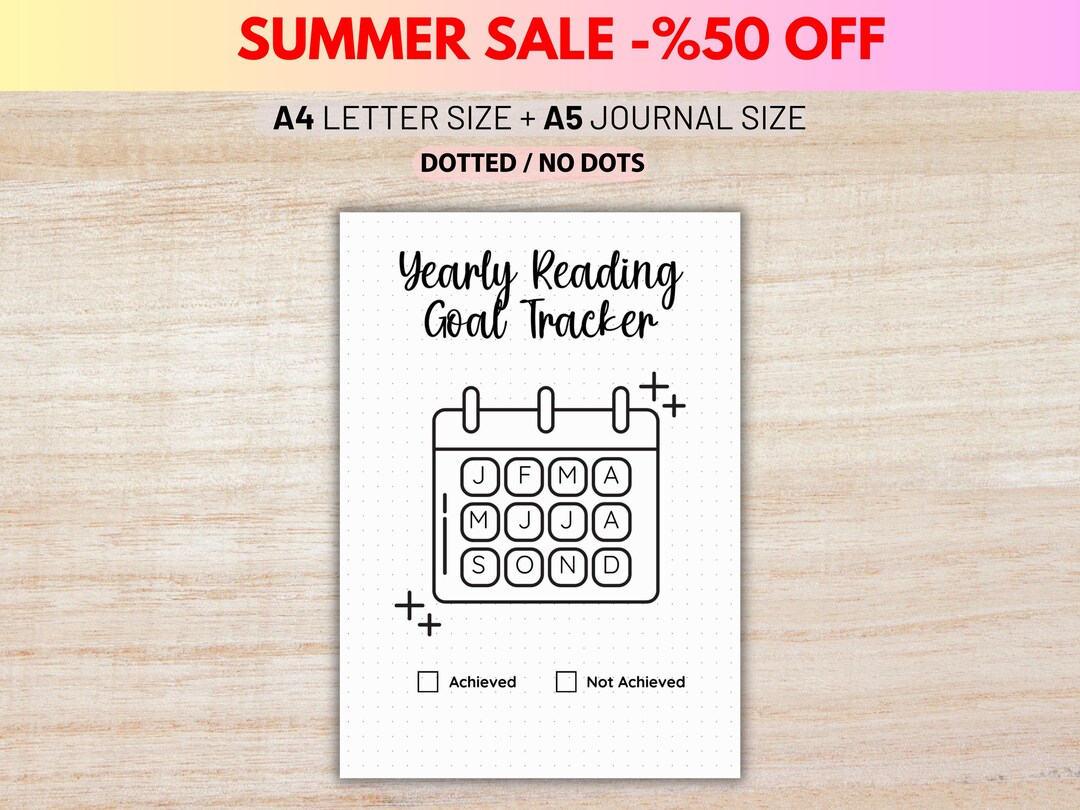 Yearly Reading Goal Tracker | Monthly Book Log | Reading Tracker ...