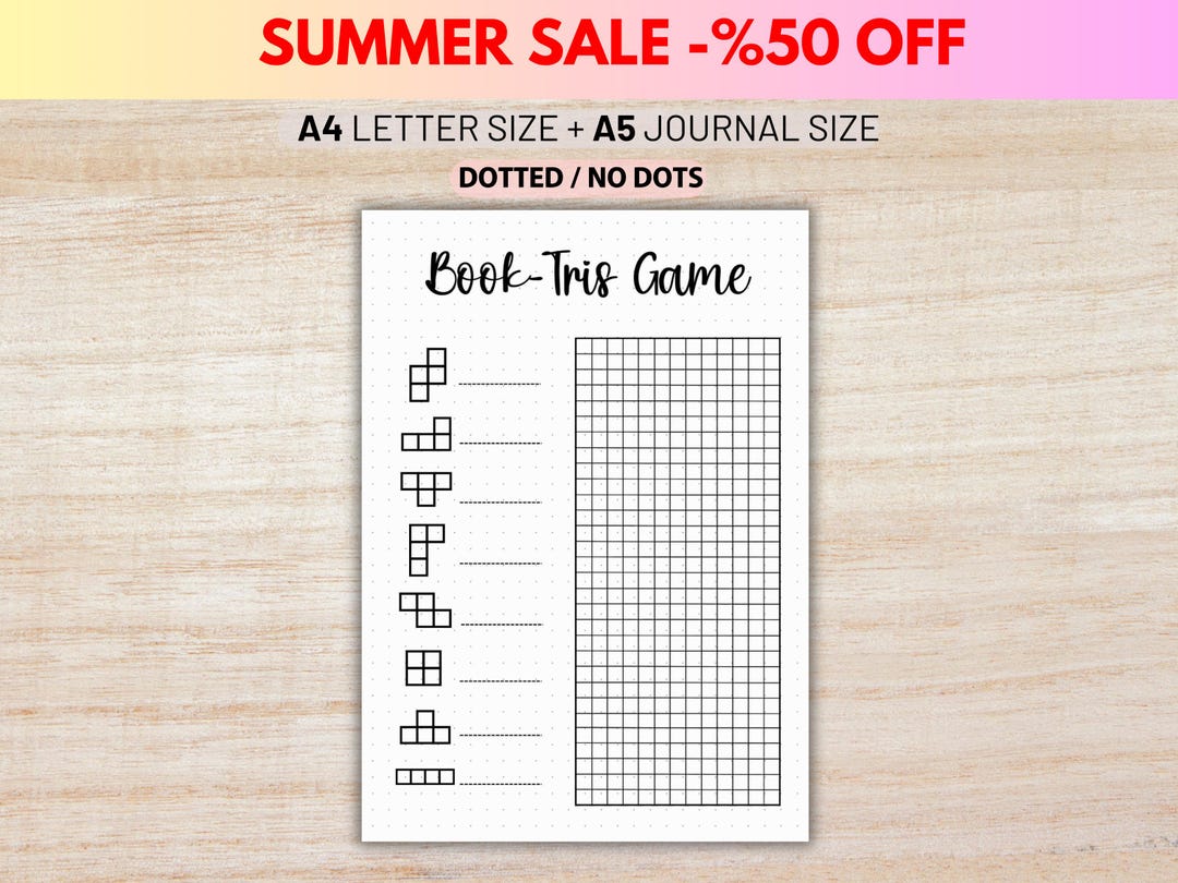 Book-tris Game | Printable & Digital Book Challenge | Reading Journal ...