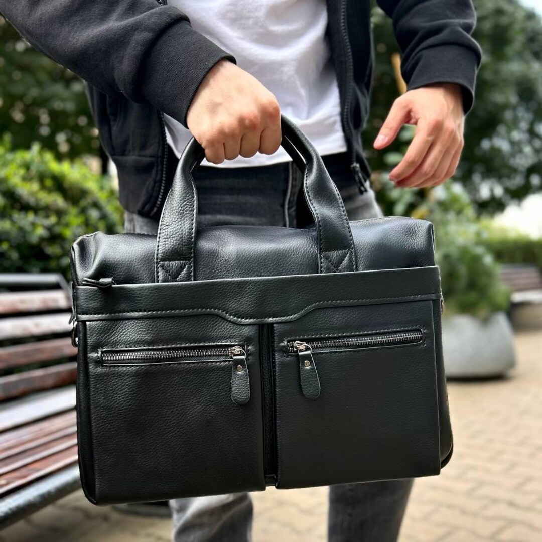Mens Business Bag, Vintage Laptop Briefcase, Black Satchel Gift for Men ...