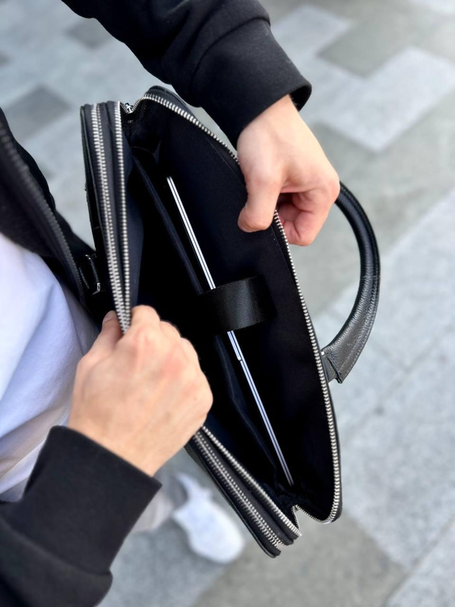 Leather Laptop Bag Handle, Briefcase Vintage MacBook Black, Satchel ...