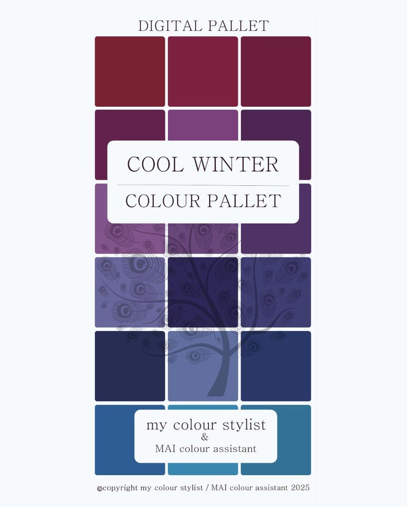 Digital Colour Palette - Cool Winter - Etsy