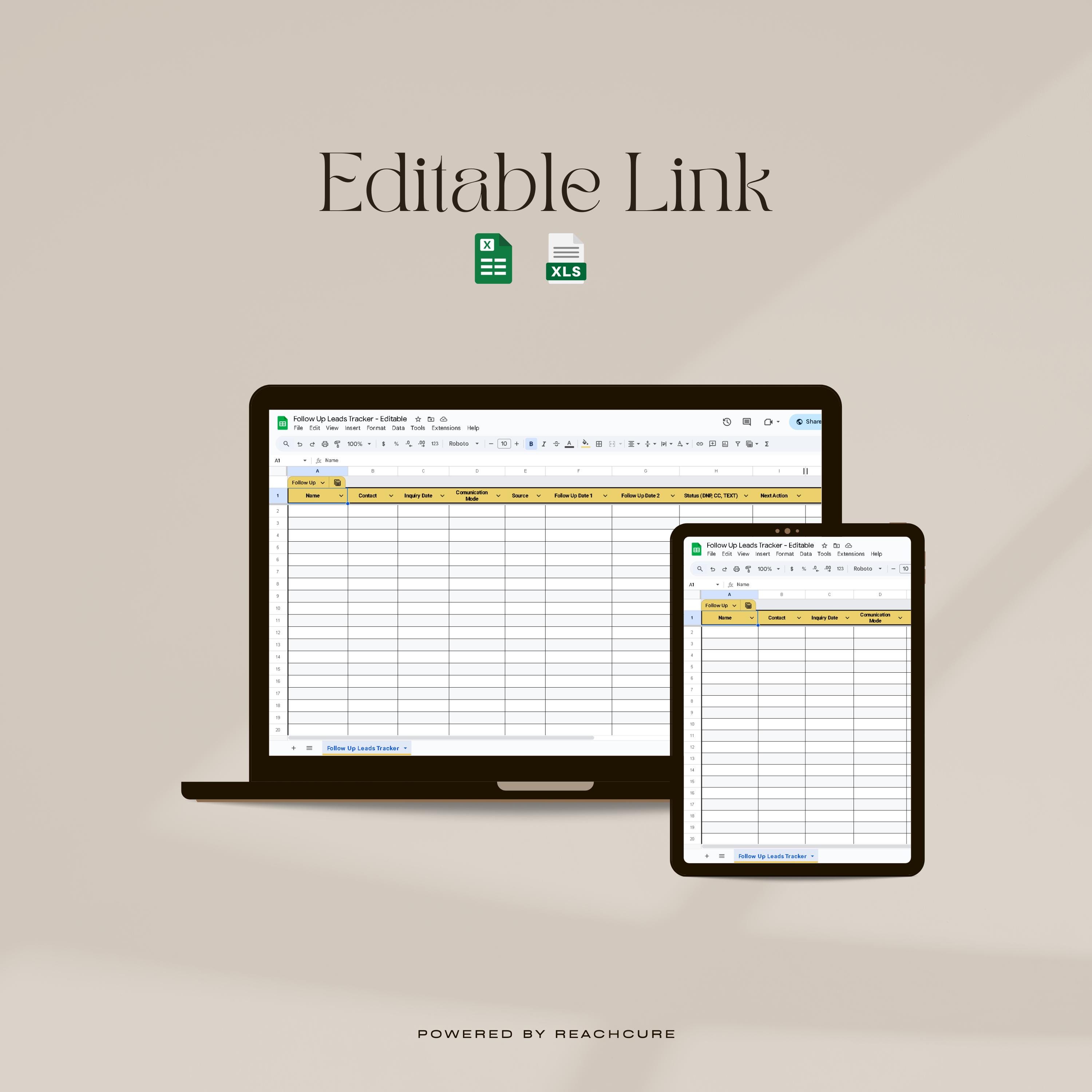 Follow-up Leads Tracker: Printable A4, Excel & Google Sheet (instant ...