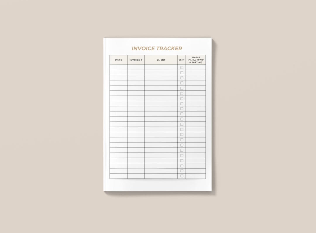 Minimal Invoice Tracker | Printable Tracker | Track Paid & Unpaid ...