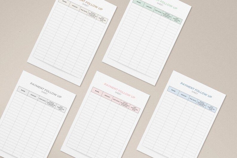 Payment Follow-up Tracker: Printable Reminder Log (A4 & US Letter) - Etsy