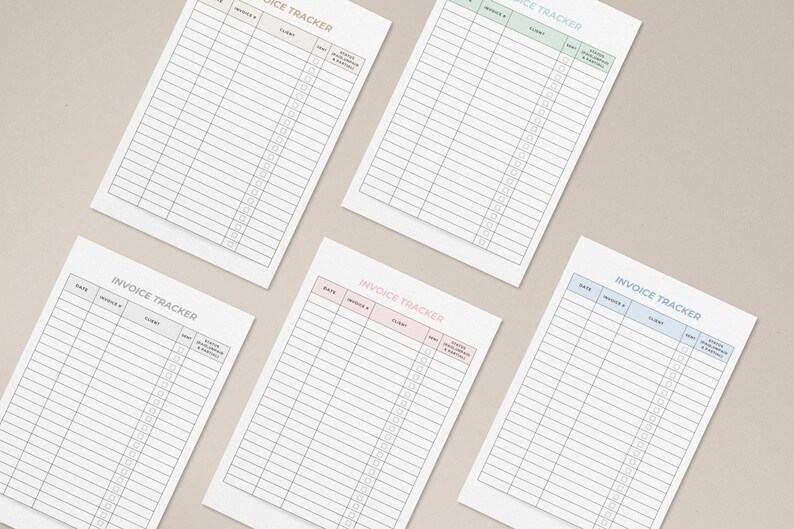 Minimal Invoice Tracker | Printable Tracker | Track Paid & Unpaid ...