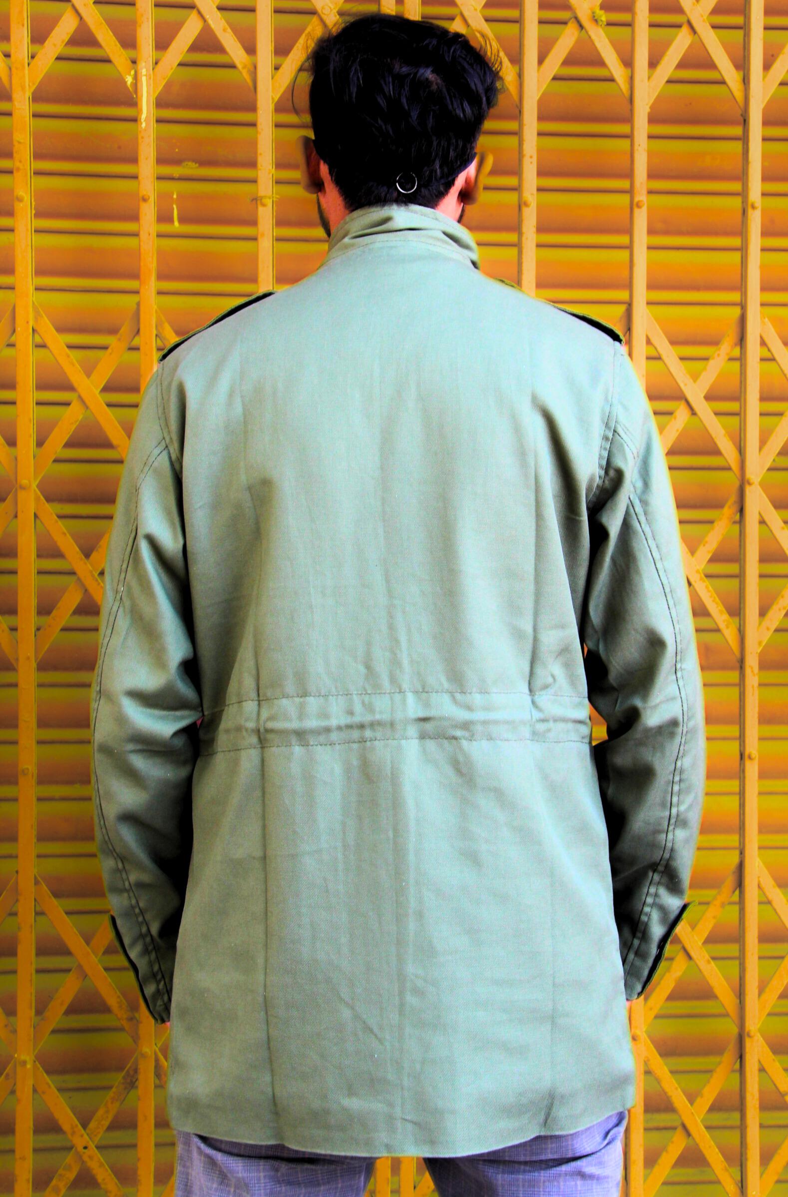 Men’s Military-inspired Field Jacket – Olive Green Utility Cotton Coat ...