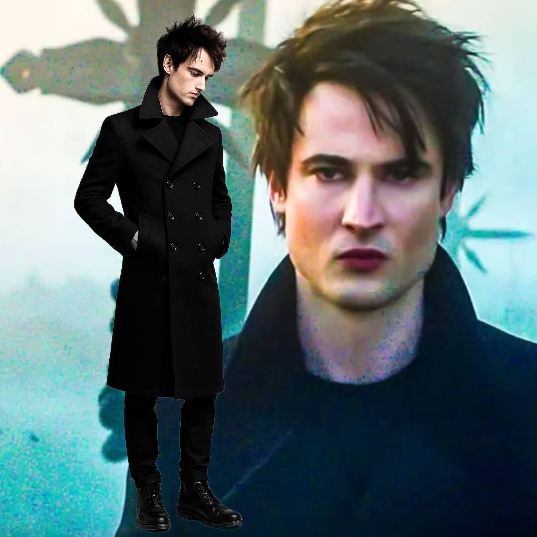 Sandman Inspired Wool Coat – Gothic Long Black Trench Overcoat ...