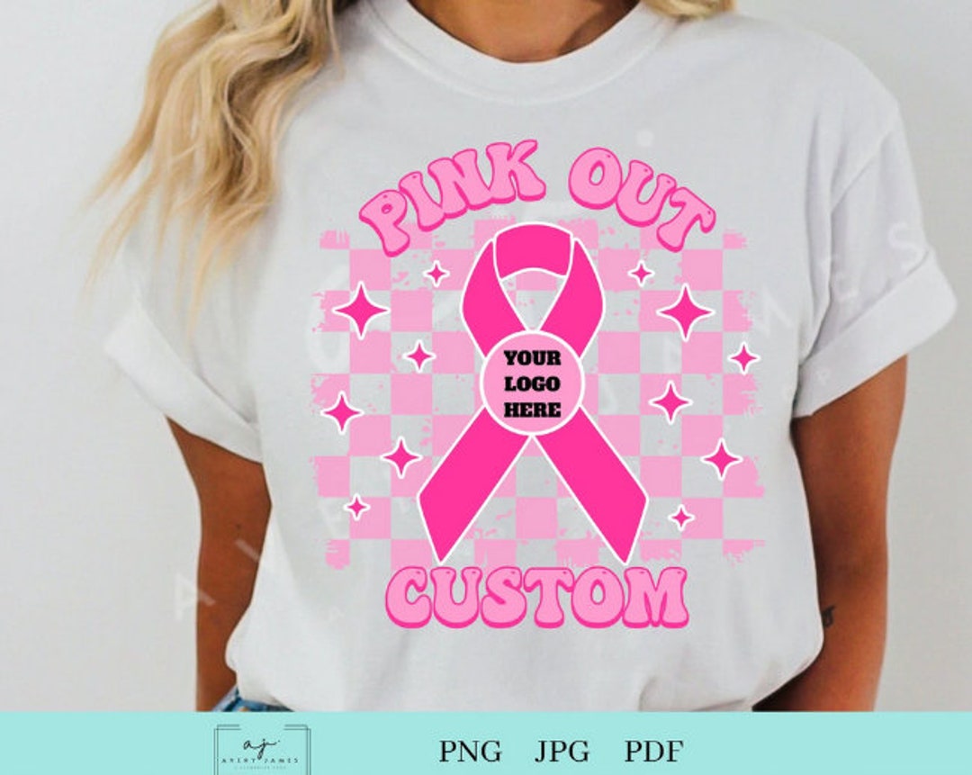 Custom Pink Out, Breast Cancer Awareness, School Spirit, School Team, Mascot, Football, Cheer ...