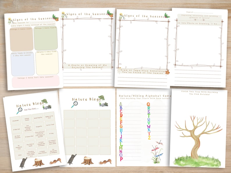 Kids Nature Journal: Printable Outdoor Activities, Mindfulness Lessons ...