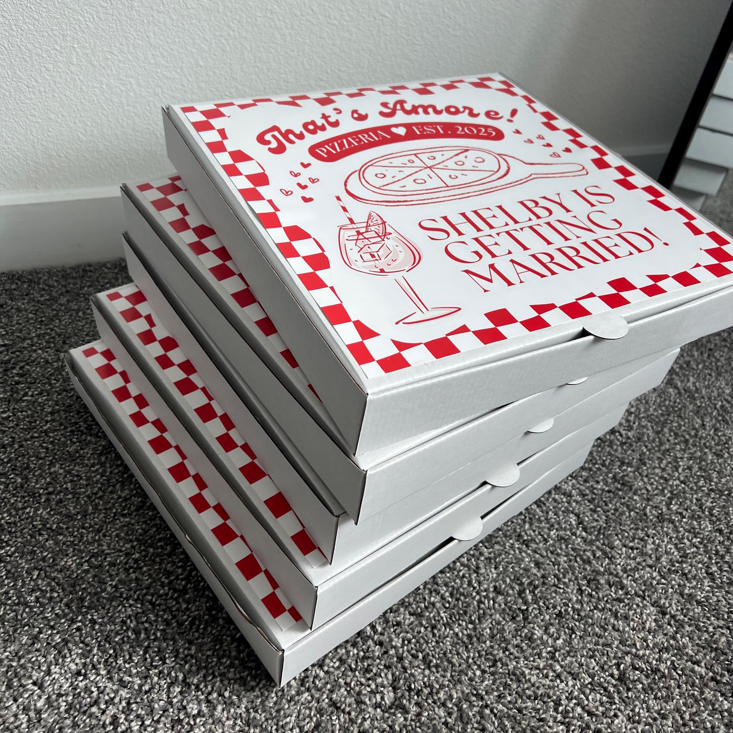Personalized That's Amore Theme Pizza Party Box Design Template ...