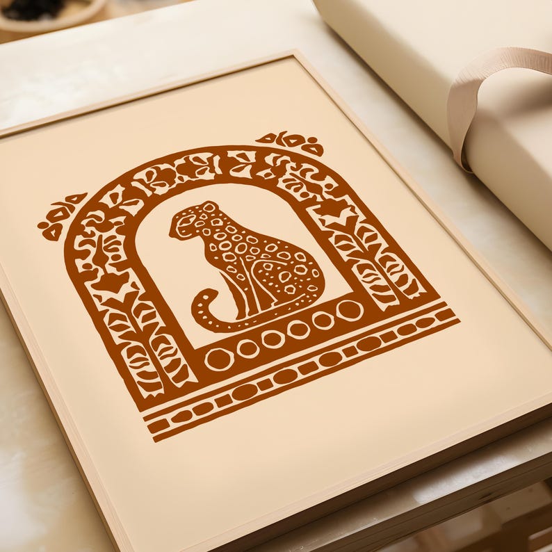 Aztec Cheetah Print – Retro Jungle Wall Art Decor (unframed) - Etsy