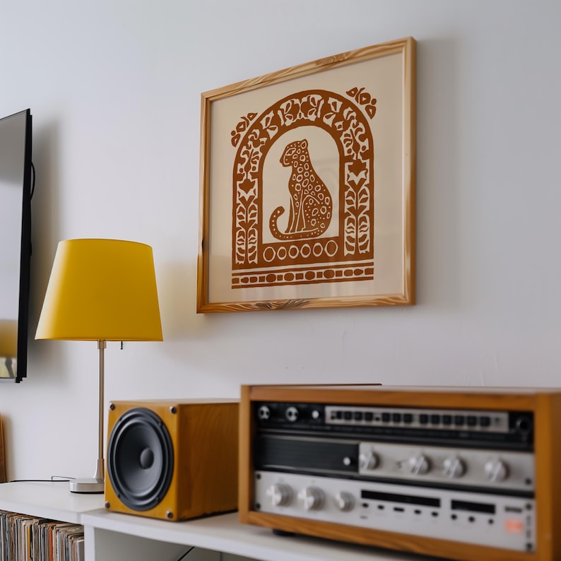 Aztec Cheetah Print – Retro Jungle Wall Art Decor (unframed) - Etsy