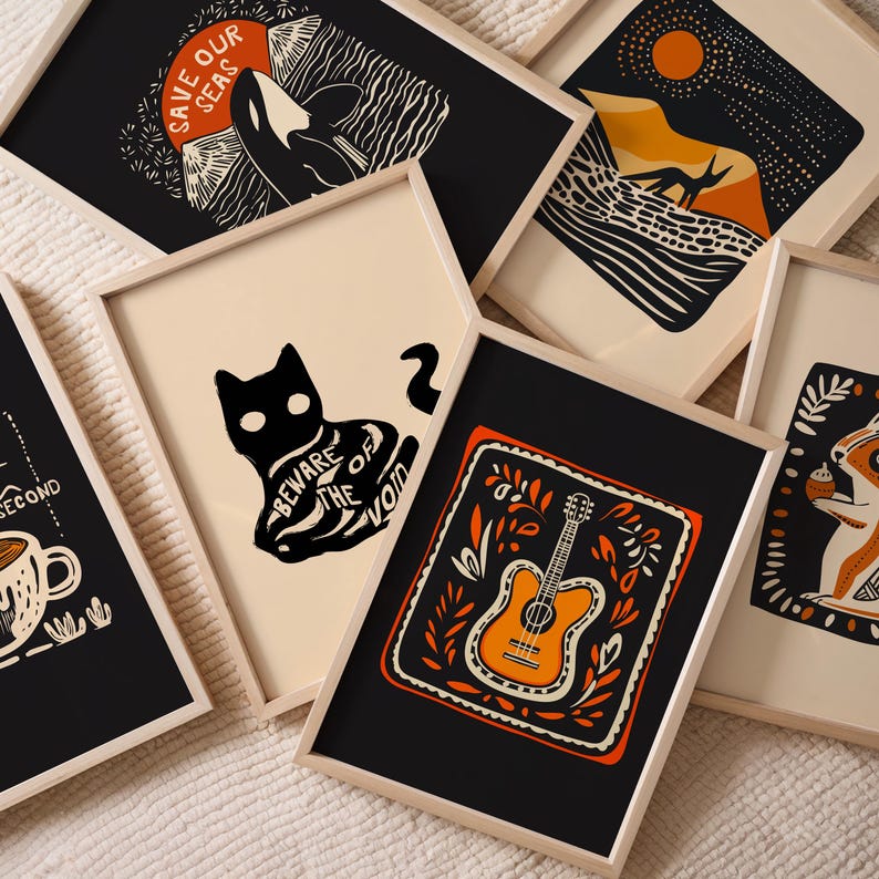 Aztec Squirrel Art Print – Colorful Retro Wall Decor - Etsy