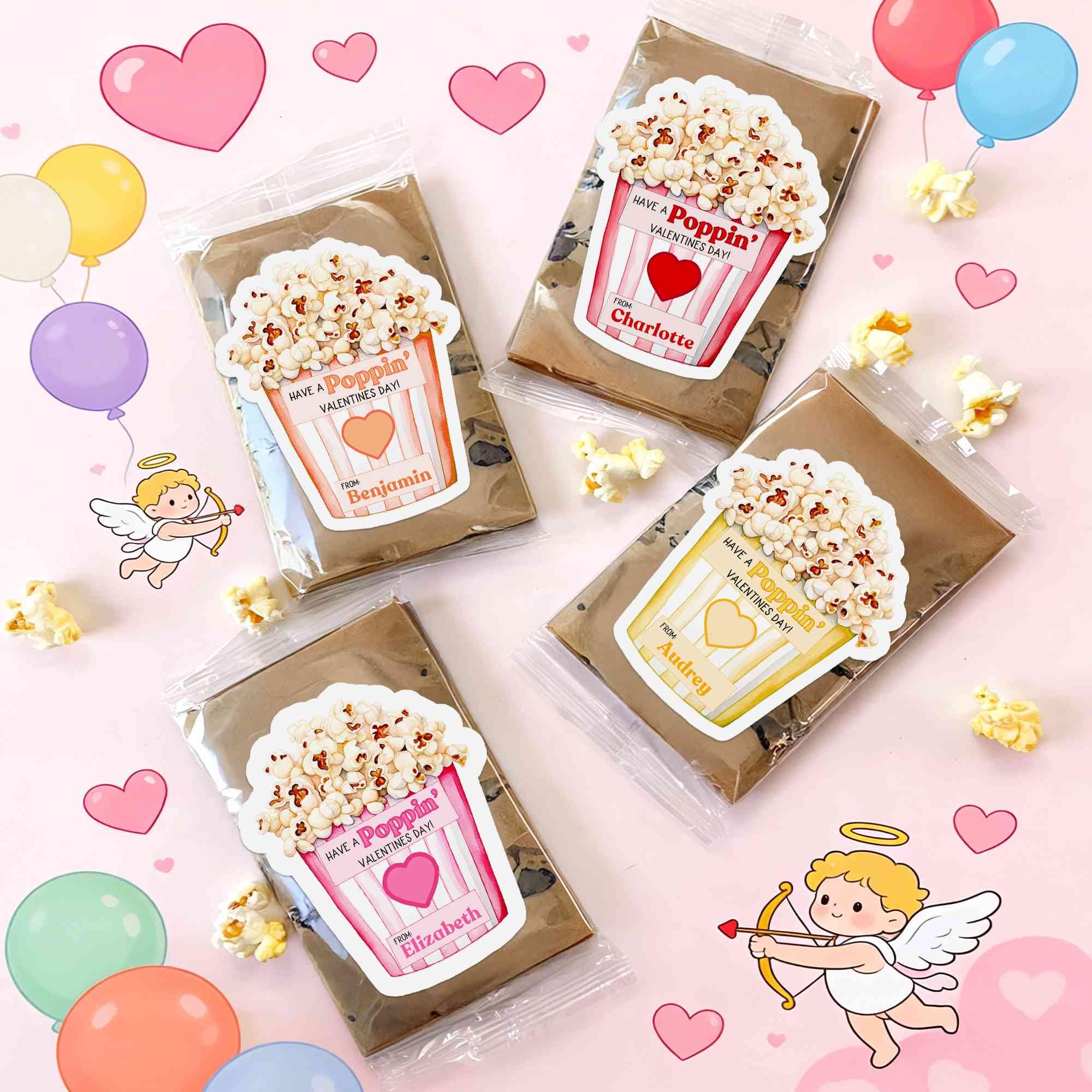 Custom Name Have a Poppin Valentine‘s Day Stickers | Personalized Gift ...