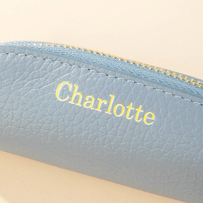 Personalized Name Portable Coin Bag With Zipper, Mini Leather Cosmetic ...