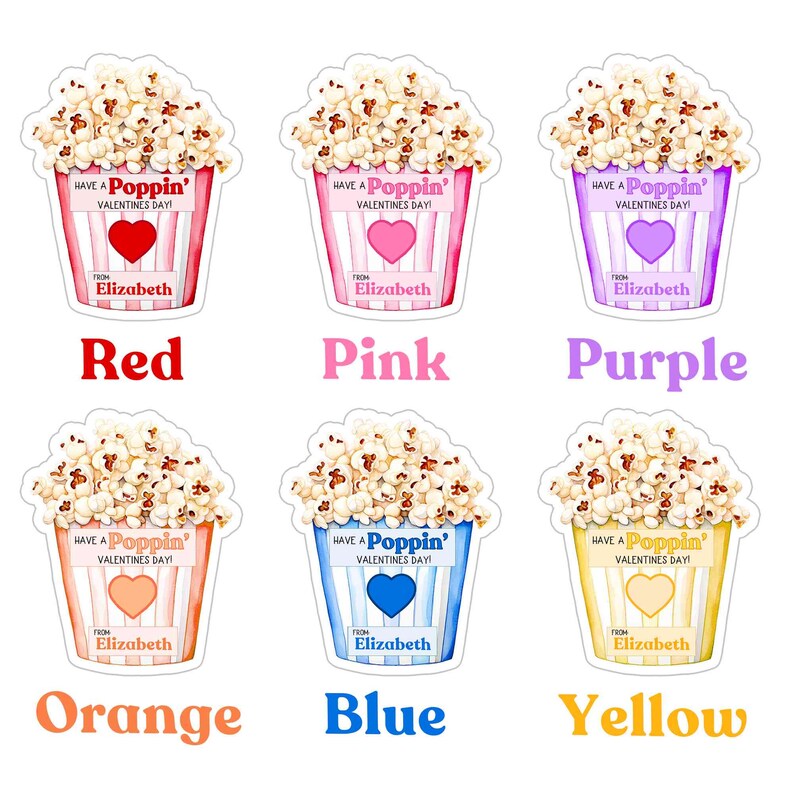 Custom Name Have a Poppin Valentine‘s Day Stickers | Personalized Gift ...