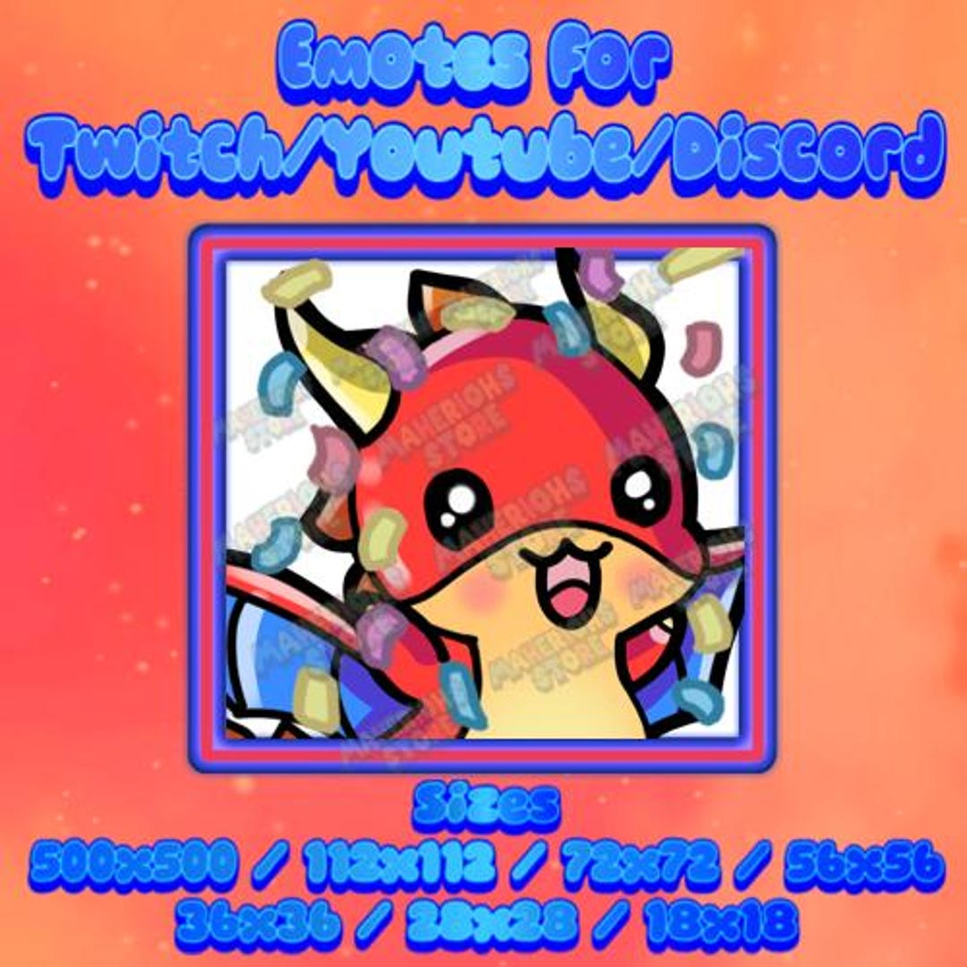 Chibi Dragon Hype Emote – Party, Celebration, Confetti – Twitch ...