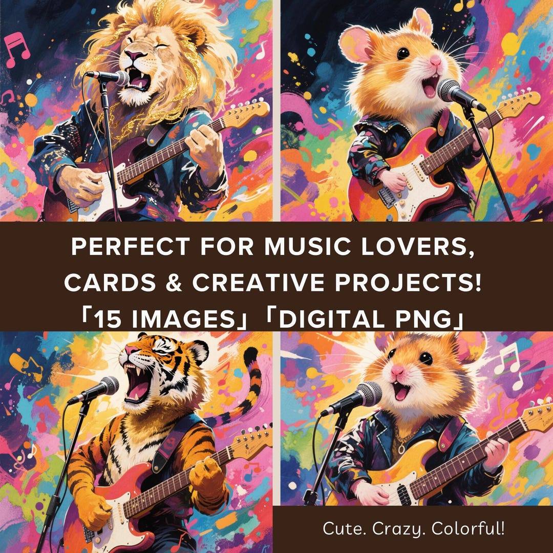 15 Cute Animal Singing Posters – Funny Shark, Tiger, Bear, Mouse Art ...