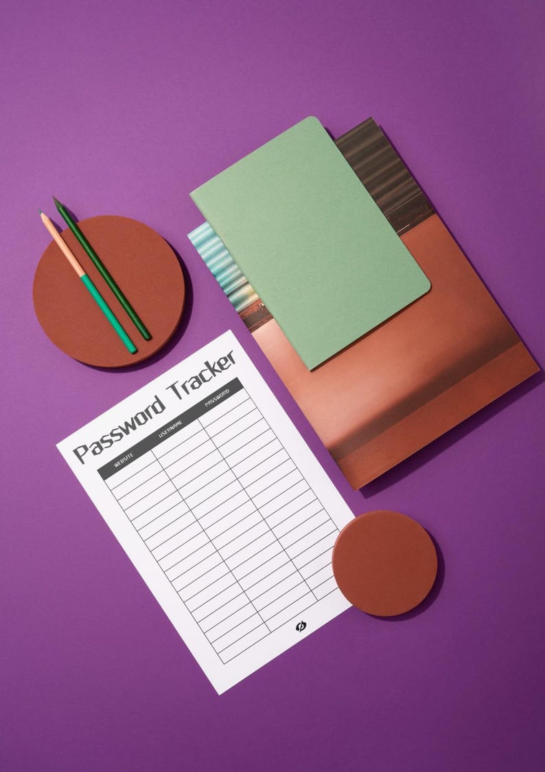 Digital Password Tracker | Printable Password Log | Password Organizer ...