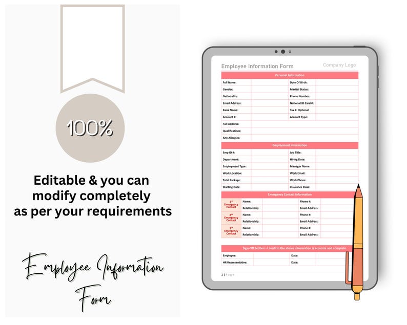 Employee Information Form - Employee Information Sheet - Employee ...