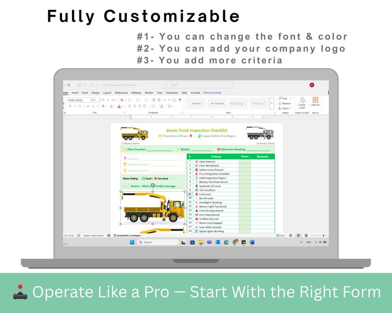 Boom Truck Inspection Checklist - Boom Truck - Boom Crane - - Crane ...