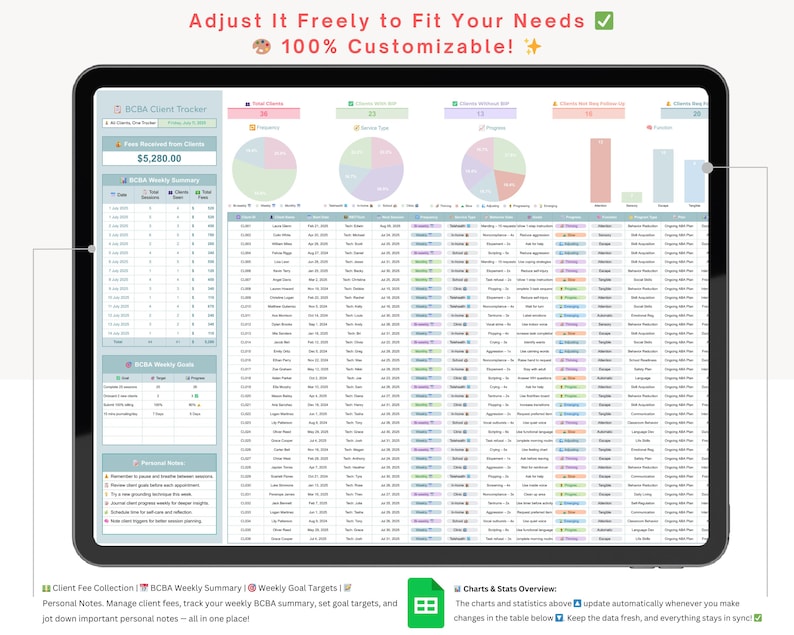 BCBA Client Tracker - Bcba Tracker - Aba Planner - Bcba Resources ...