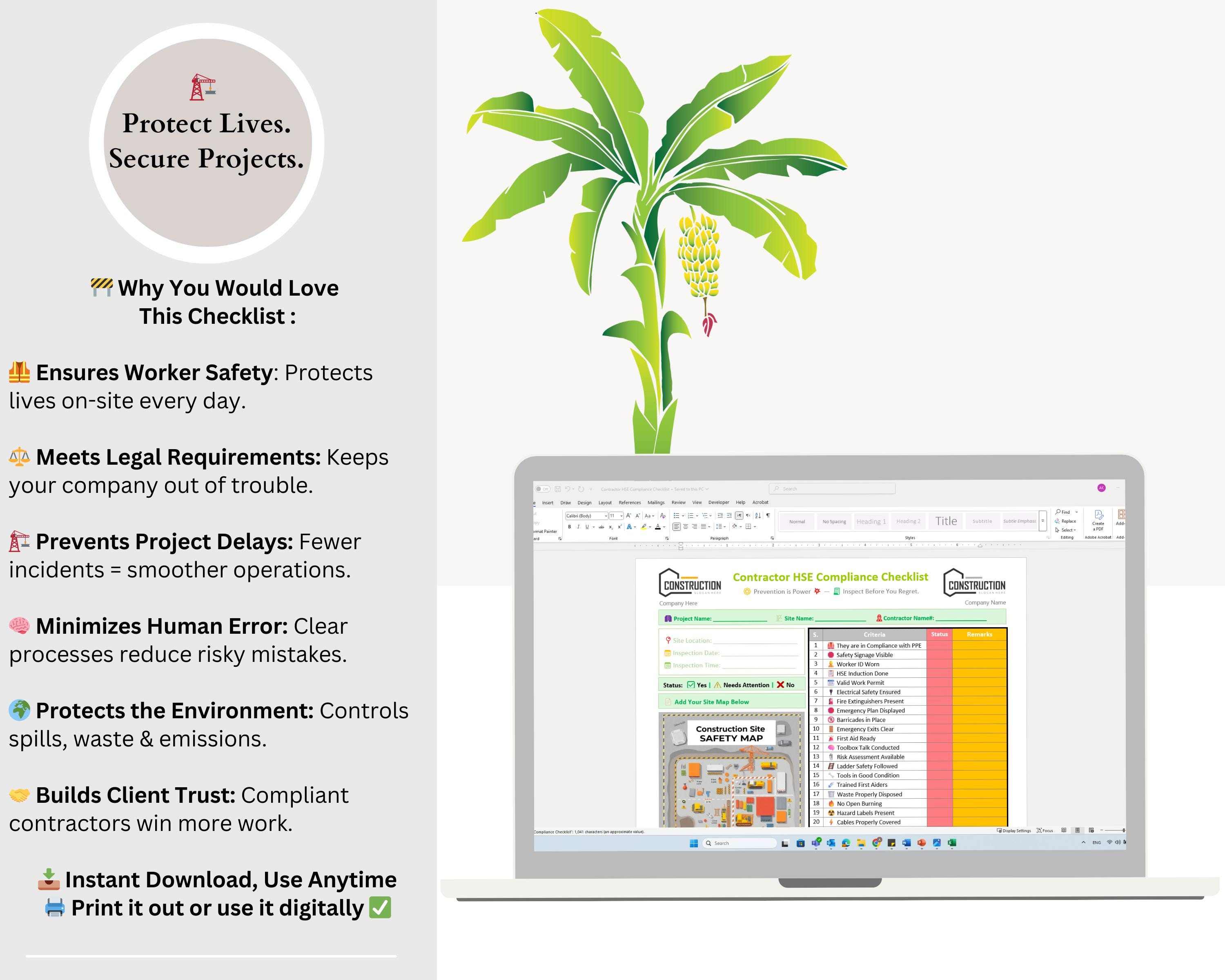 Contractor HSE Compliance Checklist - Safety Compliance - Health and ...