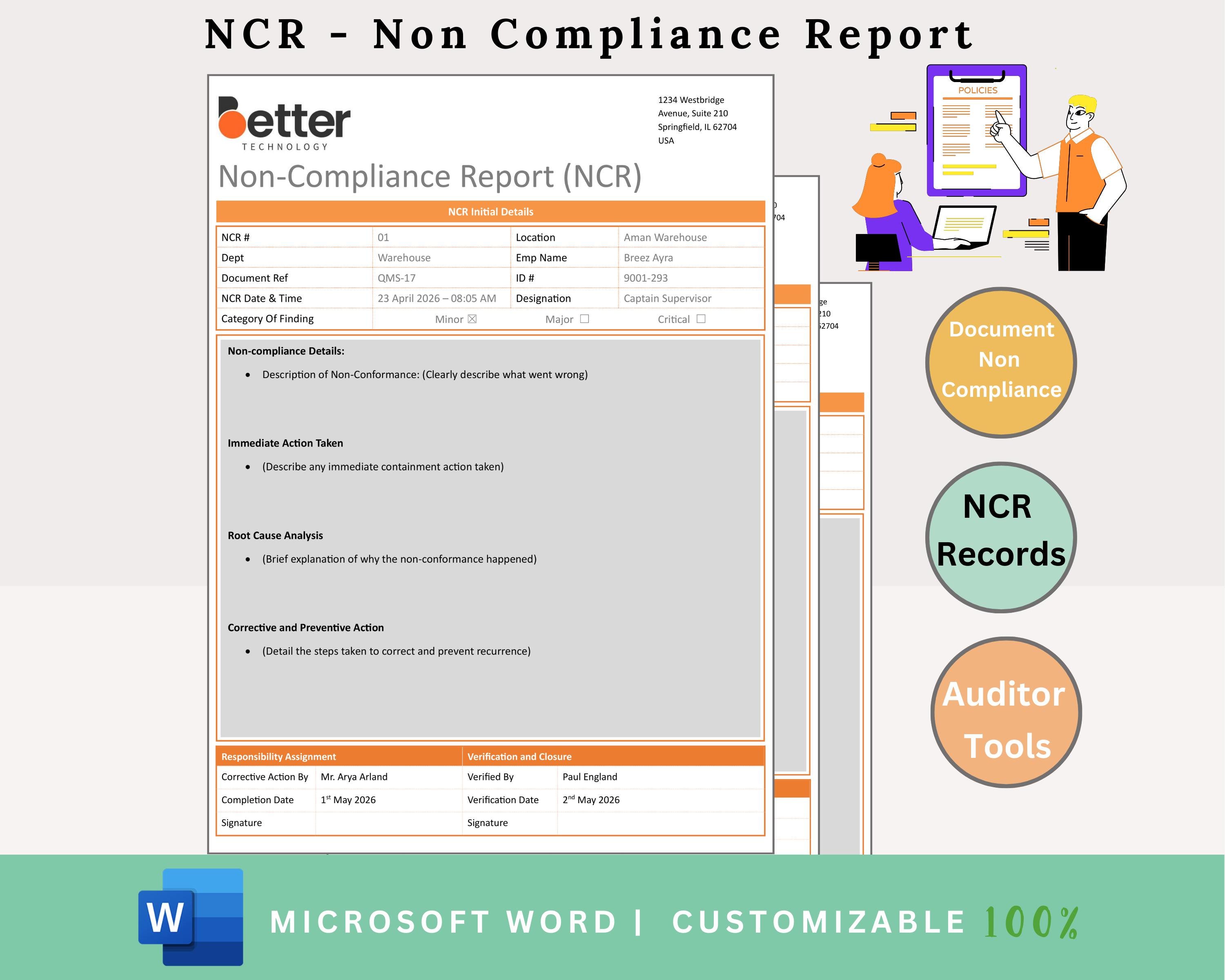 NCR - Non Compliance Report - NCR Report - Non Compliance Report Form ...