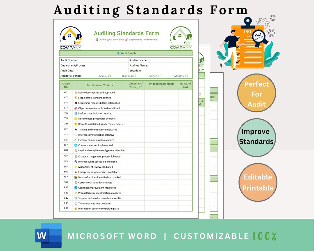 Standards Audit Form - Auditing Standards - Internal Auditing Standards ...