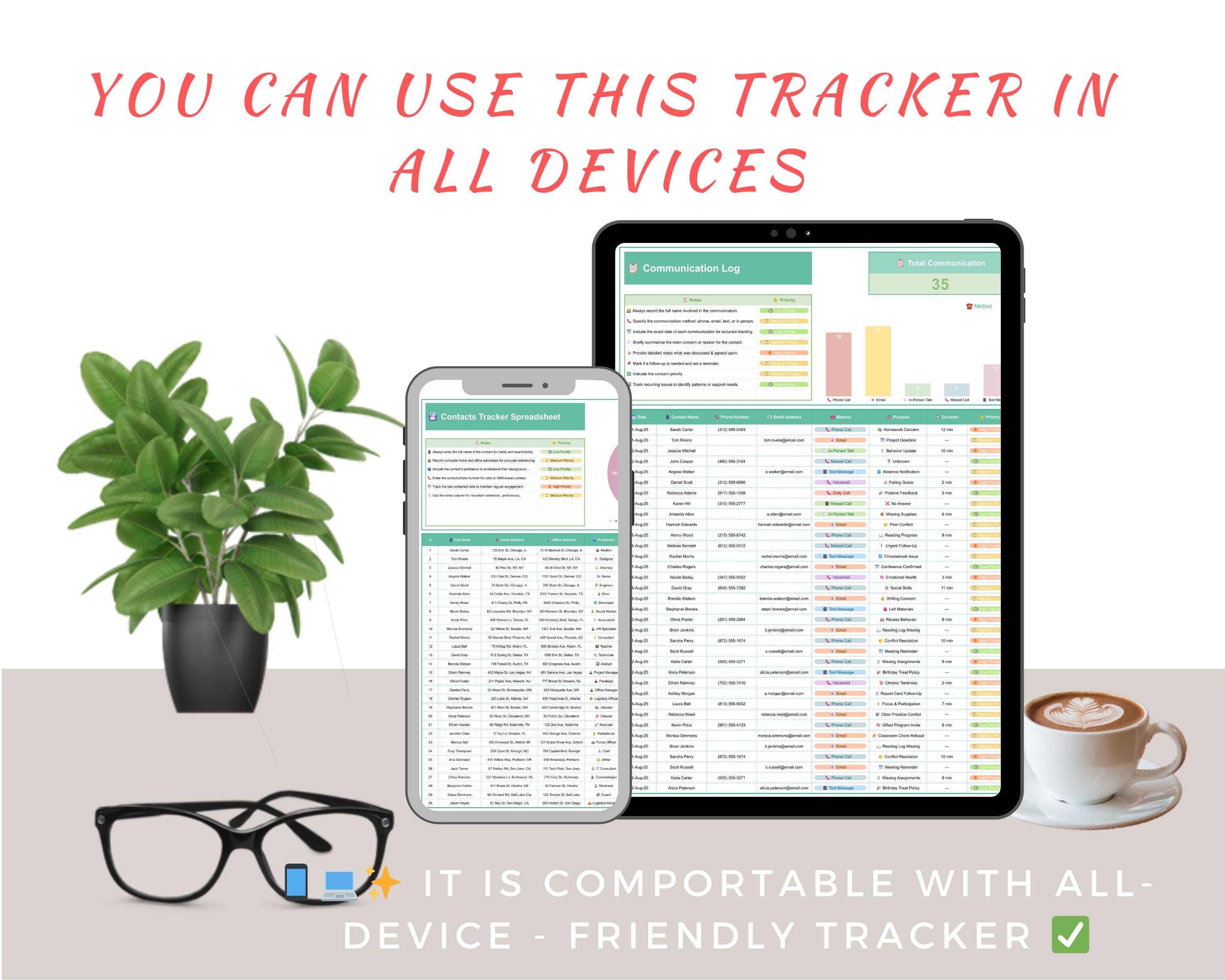 Communication Log - Contact Tracker - Communication Log Daily ...